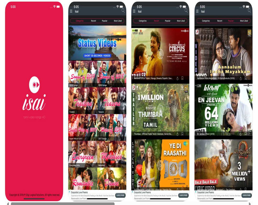 Isai Tamil Video Songs HD - PI Digi